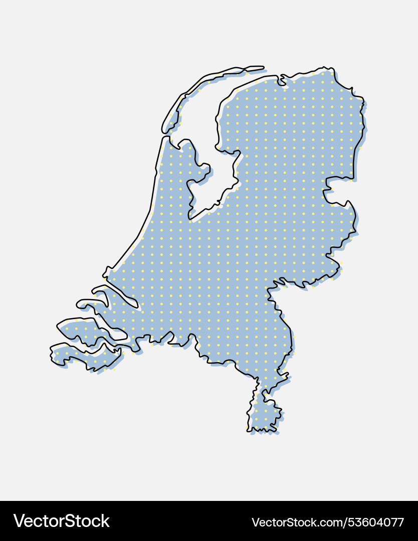 Map netherlands for points dotted template Vector Image