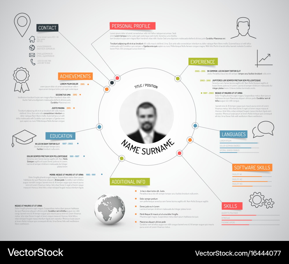 Original cv resume template Royalty Free Vector Image