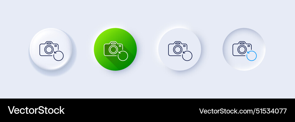 Recovery photo camera line icon backup data sign Vector Image