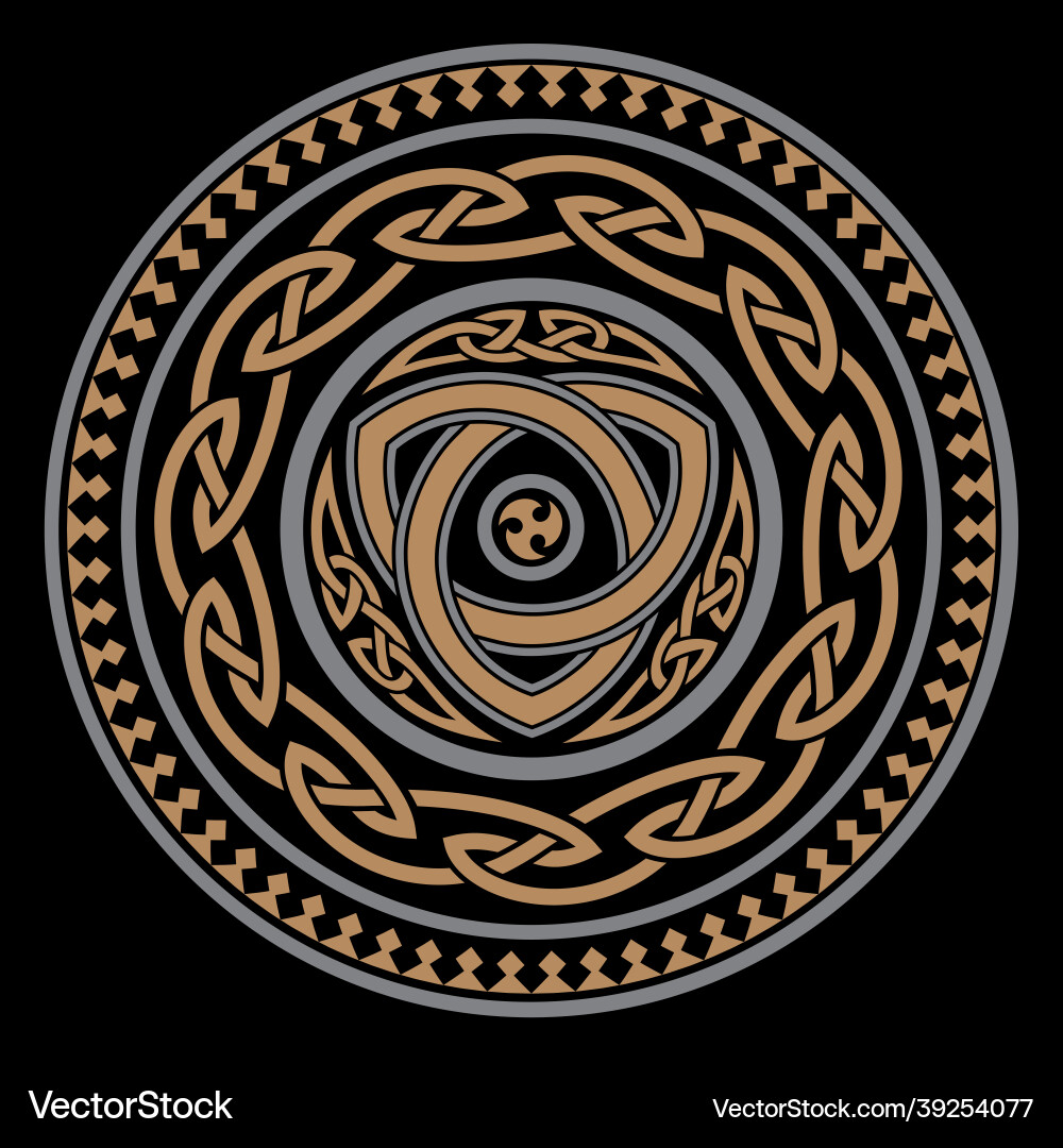 Round celtic scandinavian design pattern Vector Image