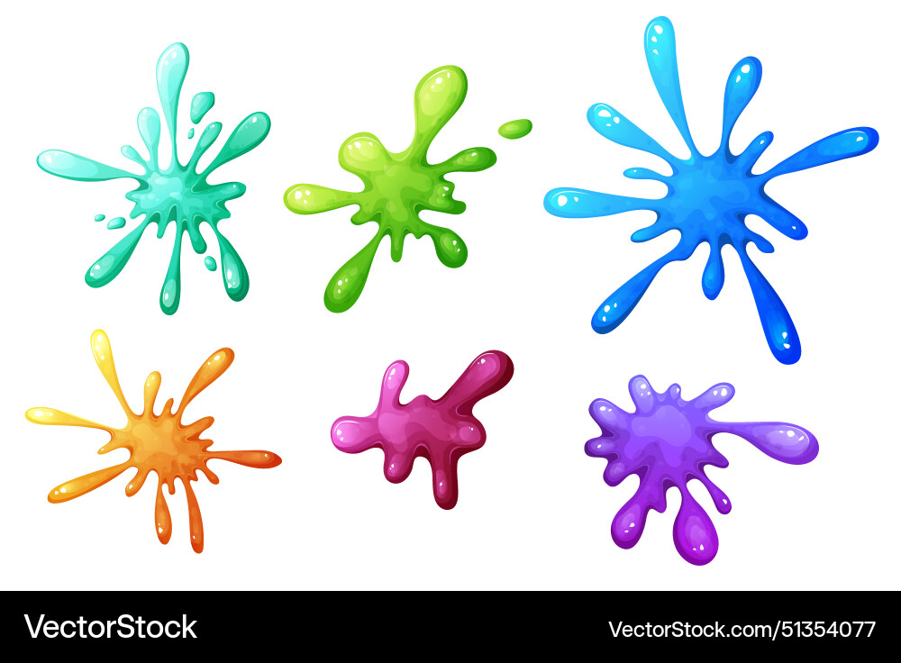 Set of dripping slime splash cartoon element Vector Image