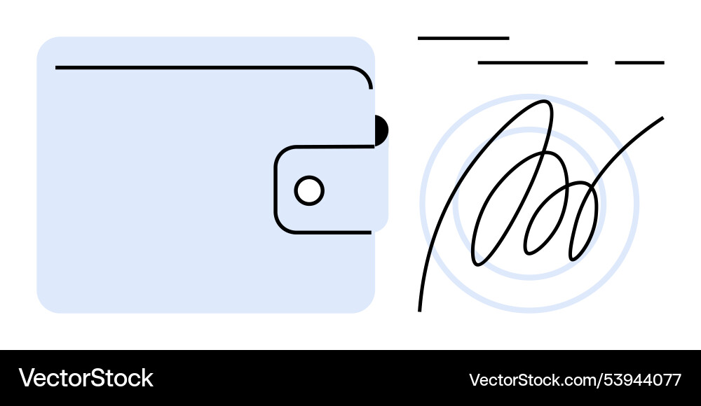Simplified wallet with signature for digital Vector Image