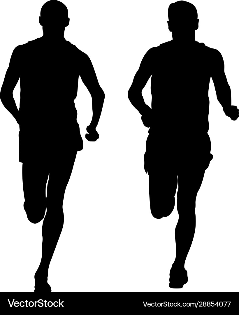 Two male runners runnning Royalty Free Vector Image