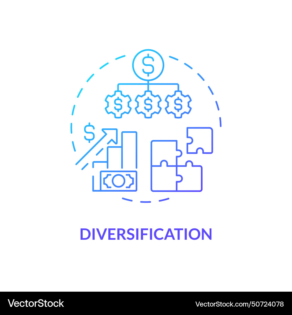 Diversification blue gradient concept icon Vector Image
