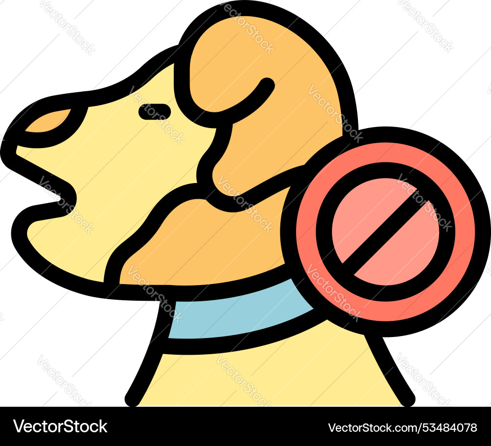 Dog barking not allowed sign with canine making Vector Image