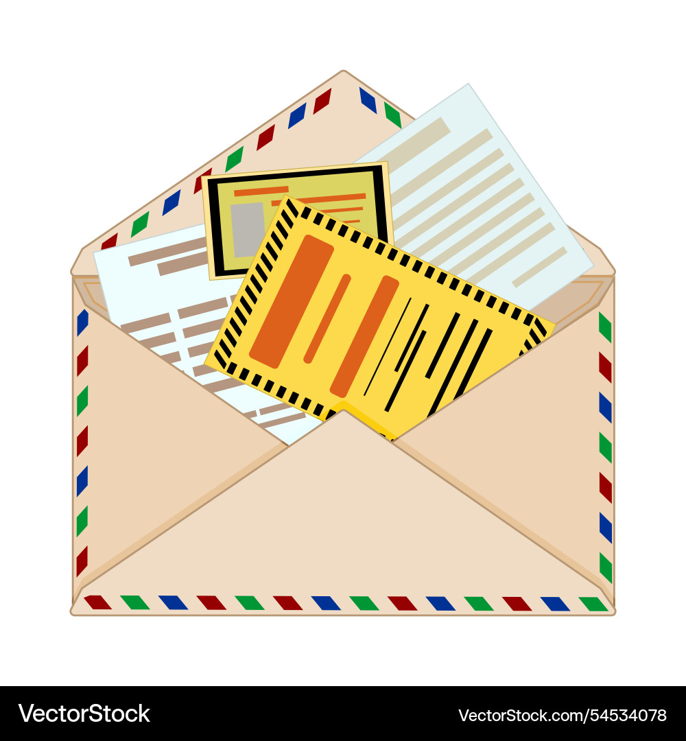 Fine and notification by mail punishment document Vector Image