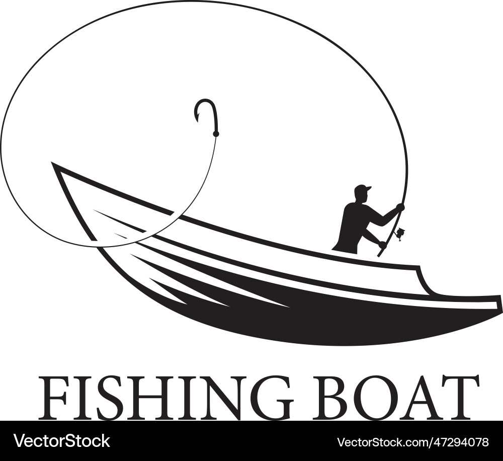 Fishing boat logo Royalty Free Vector Image - VectorStock