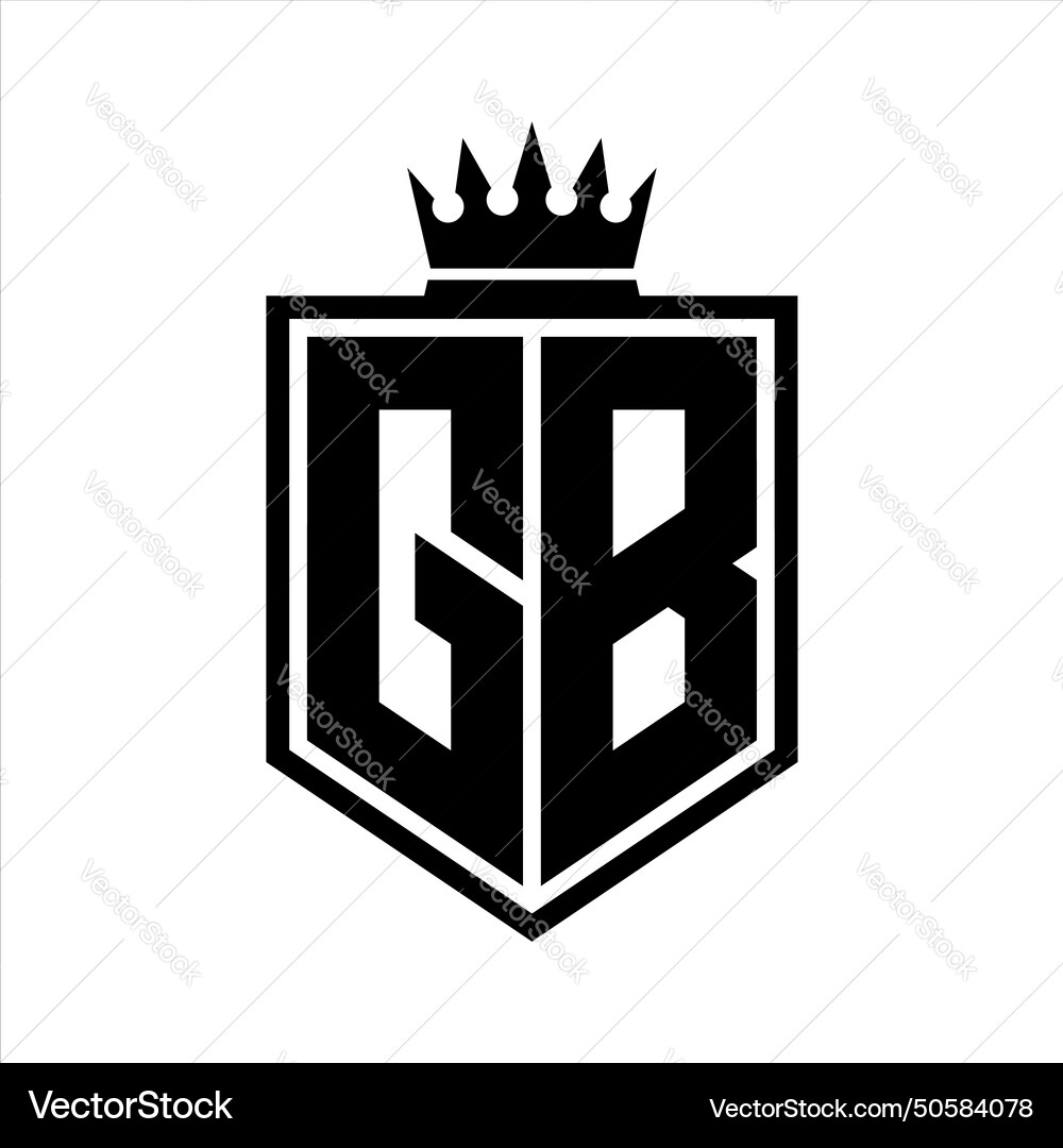 Gb logo monogram bold shield geometric shape Vector Image
