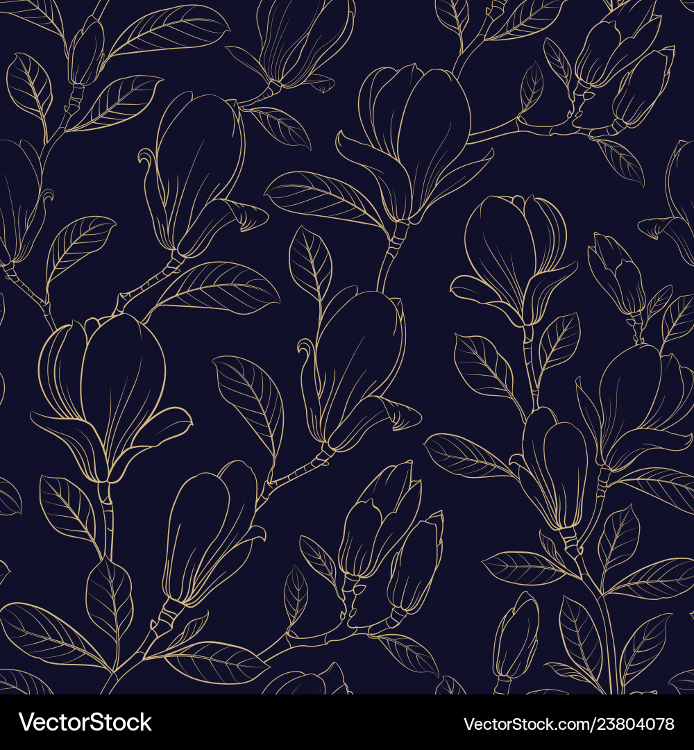 Magnolia blooming flower Royalty Free Vector Image