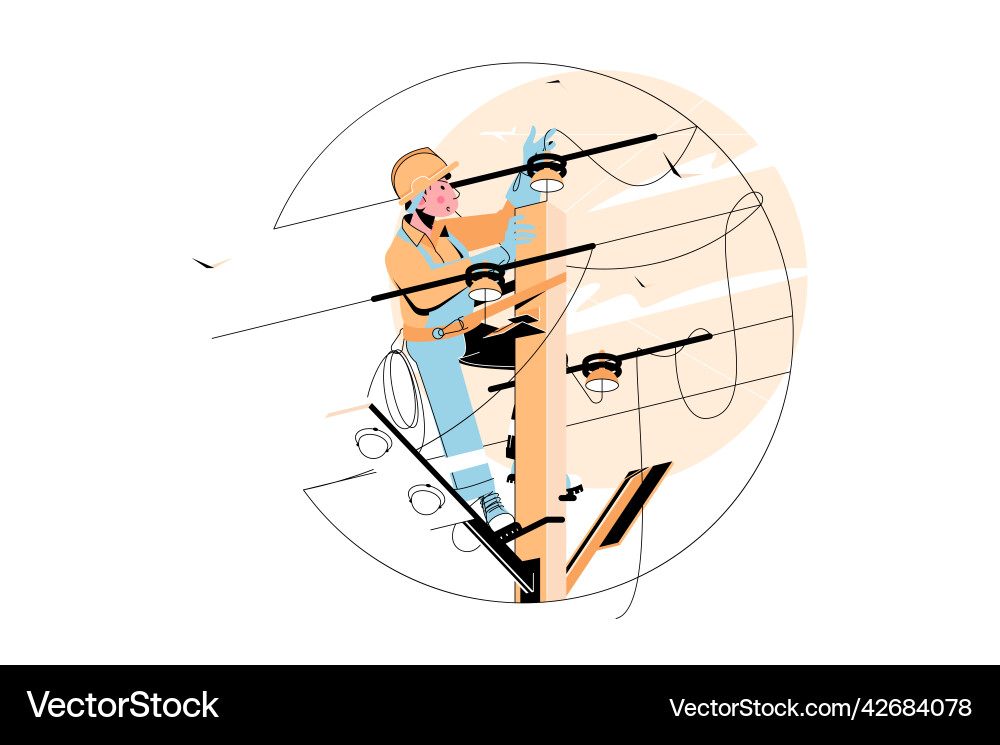 Man qualified electric worker Royalty Free Vector Image