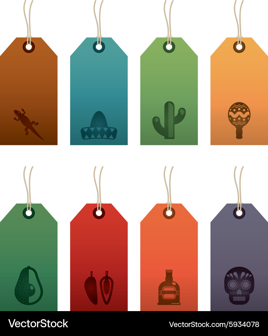 Mexican labels Royalty Free Vector Image - VectorStock