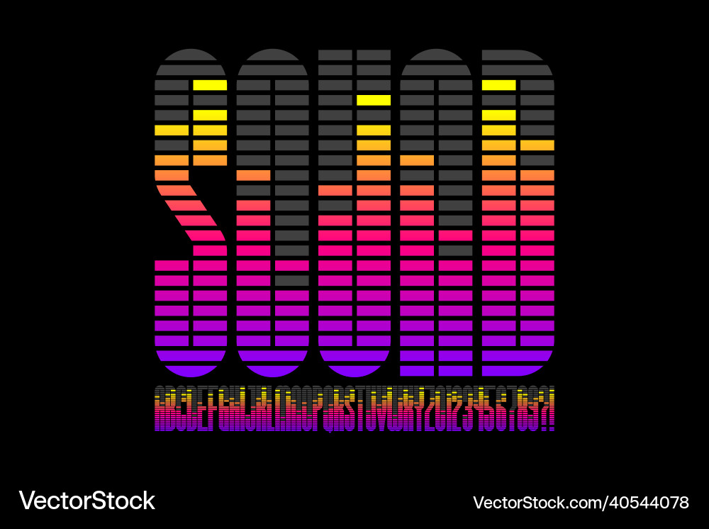 Sound wave style font design alphabet letters Vector Image