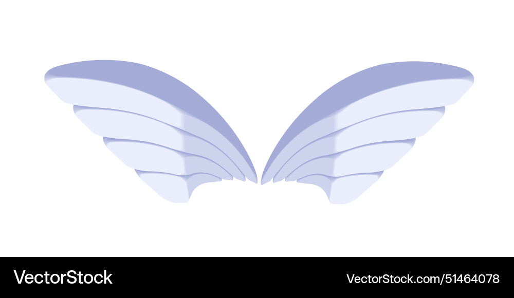 Wings white composed of 3d geometric shapes Vector Image