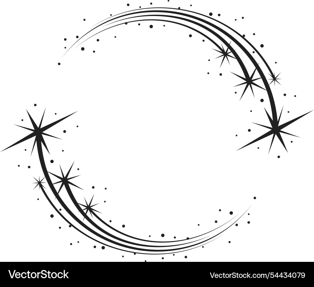 A black and white image of starry night sky Vector Image
