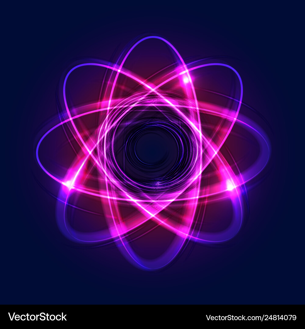 Abstract atom from particles light Royalty Free Vector Image