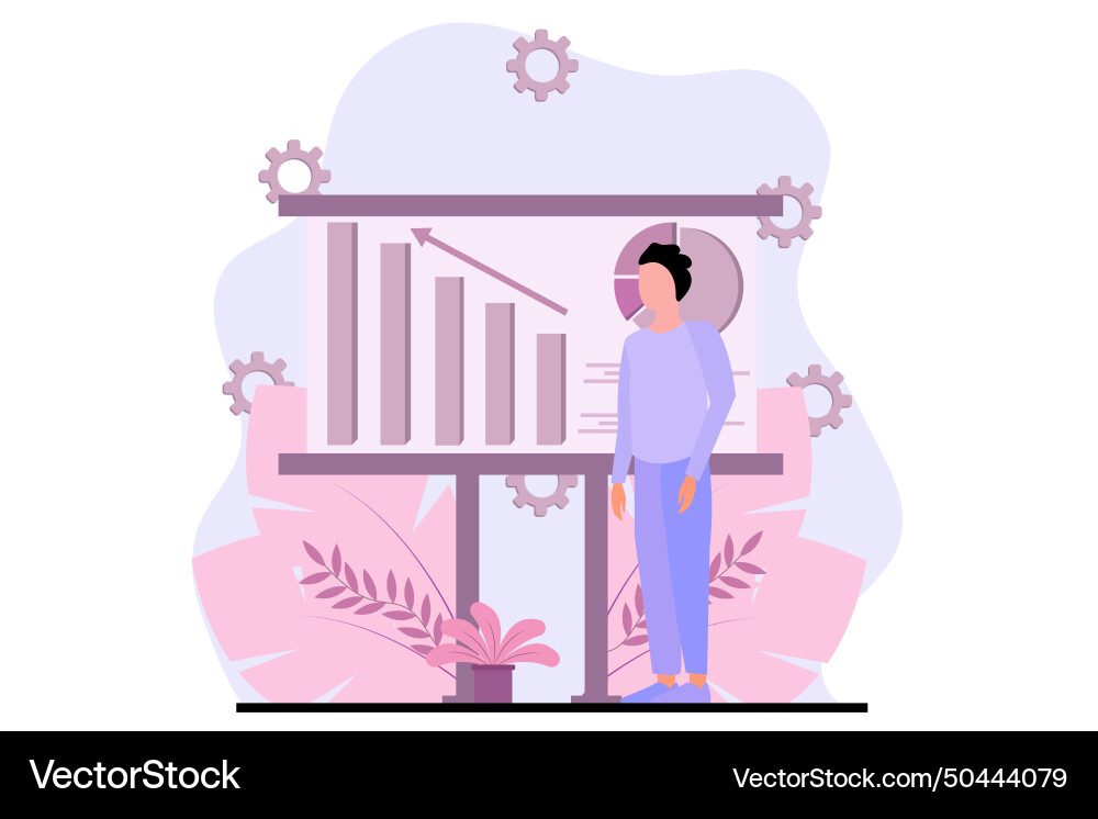 Business flat design Royalty Free Vector Image