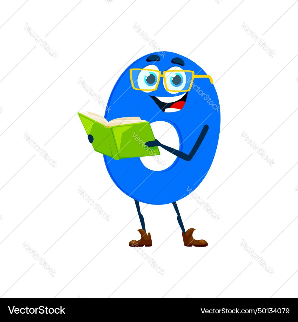 Cartoon funny math number zero character Vector Image