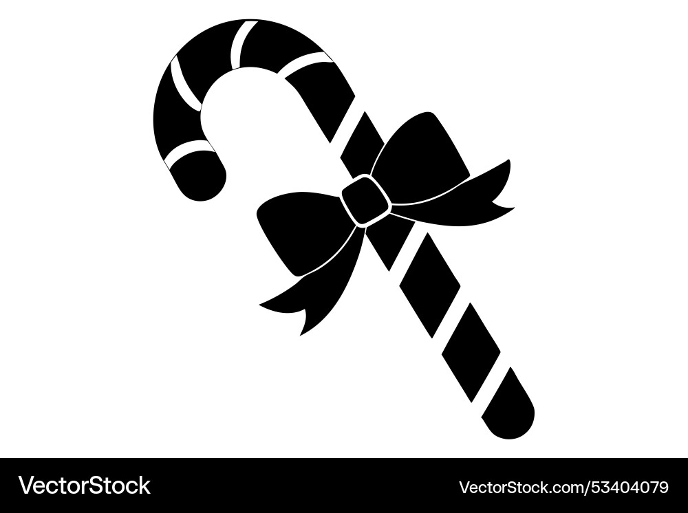 Christmas candy cane silhouette Royalty Free Vector Image