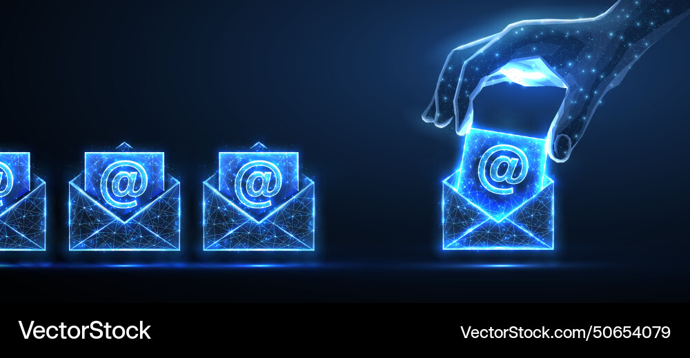 Digital hand put letters in to the envelops ai Vector Image