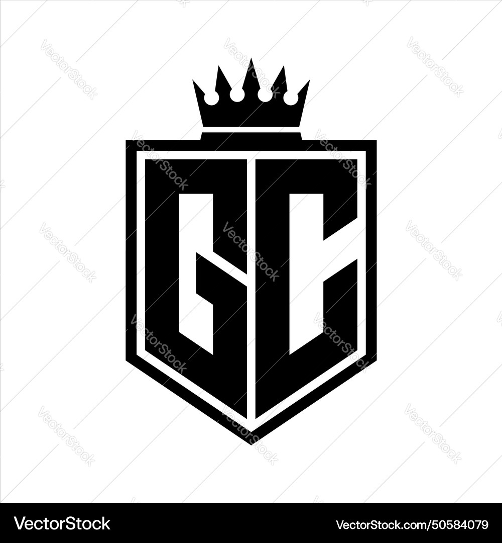 Gc logo monogram bold shield geometric shape Vector Image