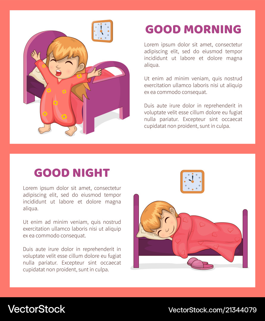 Good morning and night set Royalty Free Vector Image