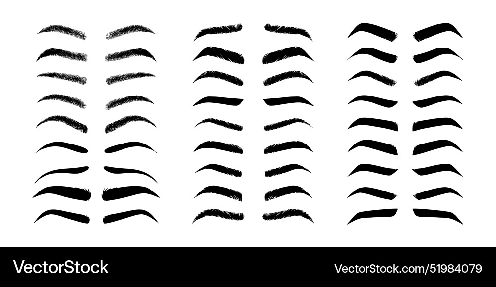 Isolated eyebrows set cartoon eyebrow makeup Vector Image