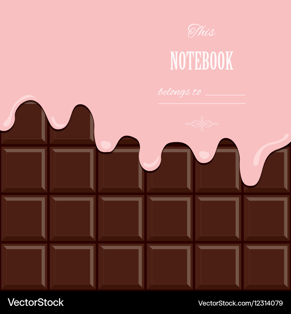 Pink cream melted on chocolate bar background Vector Image