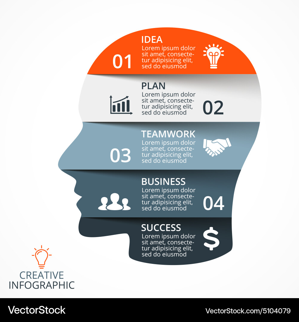 Puzzle human face infographic lines Royalty Free Vector