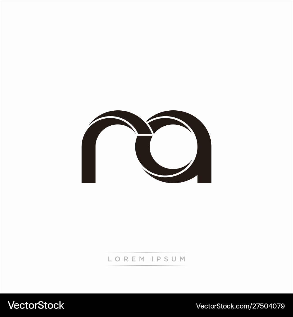 Ra initial letter split lowercase modern monogram Vector Image