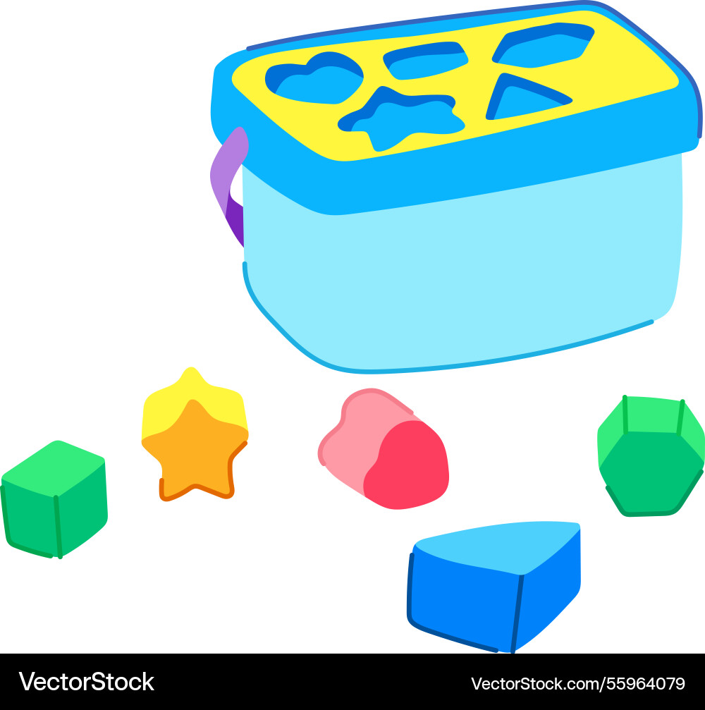 Shapes stacking toy cartoon Royalty Free Vector Image