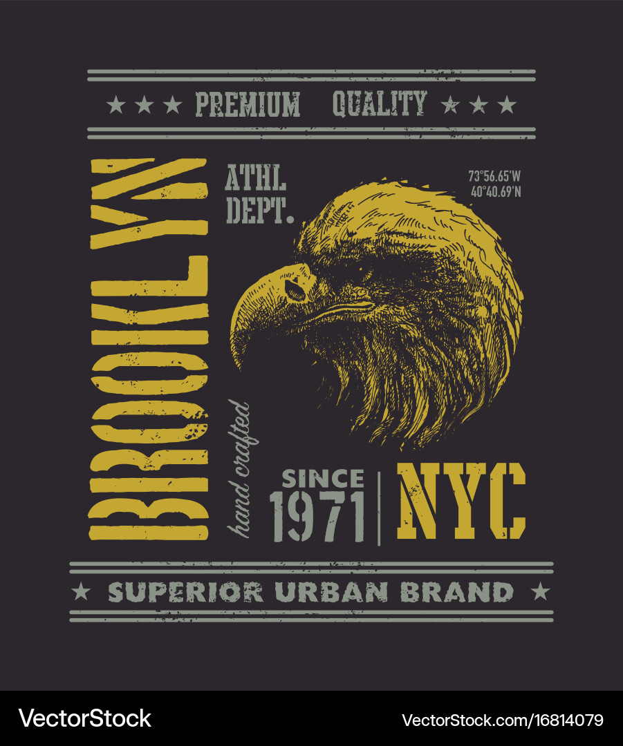 Vintage urban typography with eagle head Vector Image