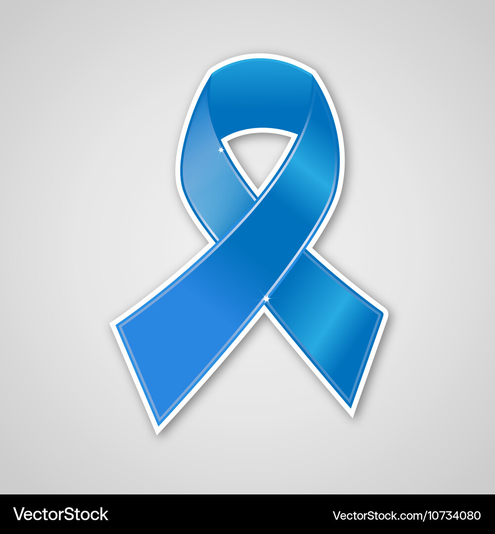Blue Breast Cancer Ribbon Royalty Free Vector Image