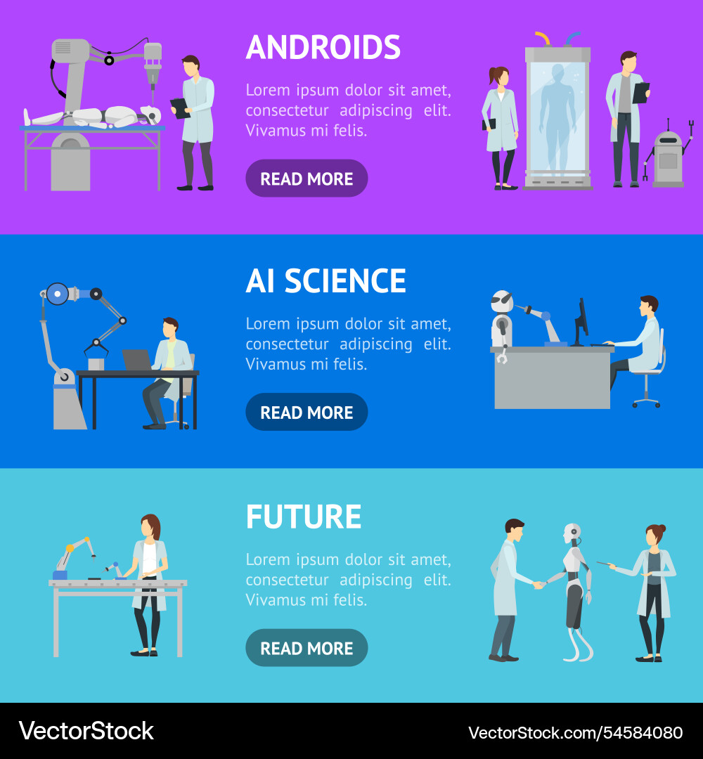 Cartoon characters artificial intelligence Vector Image