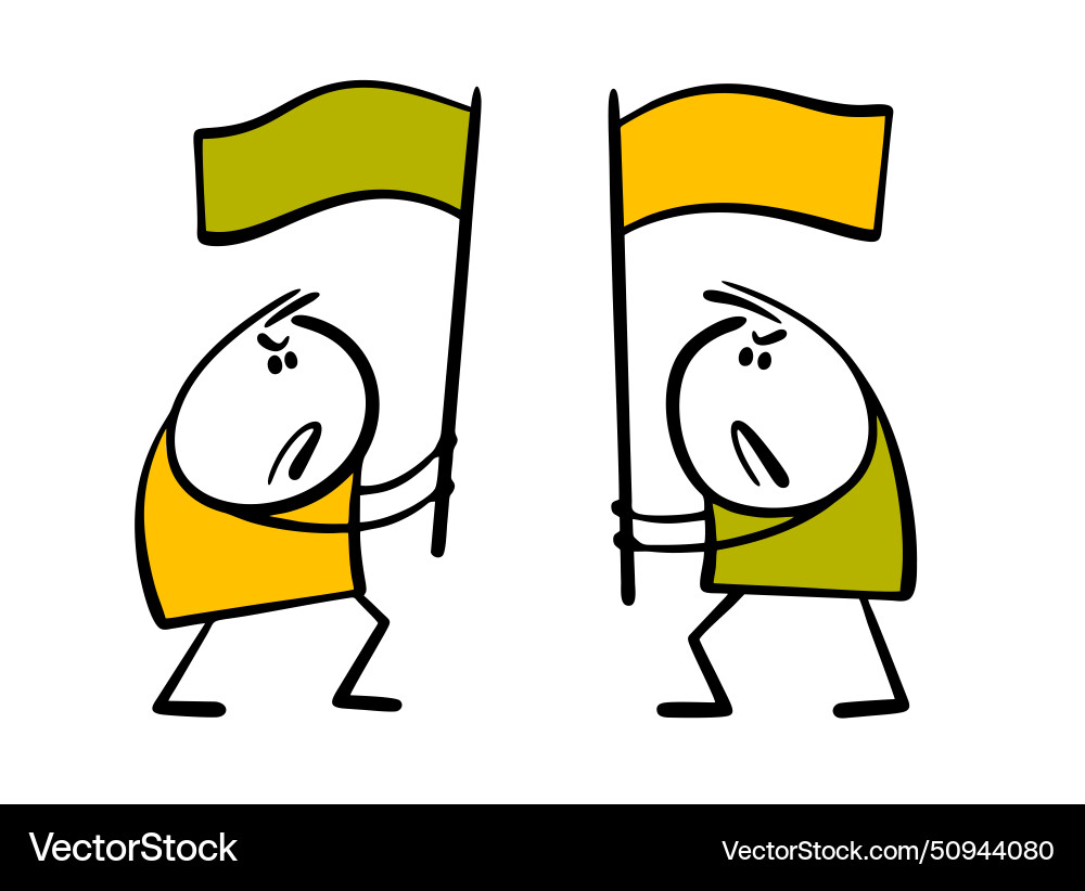Confrontation between the two countries Royalty Free Vector