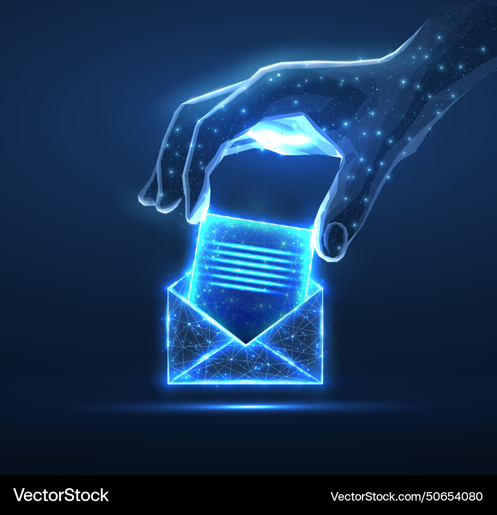 Digital hand put letter in to the envelop ai Vector Image