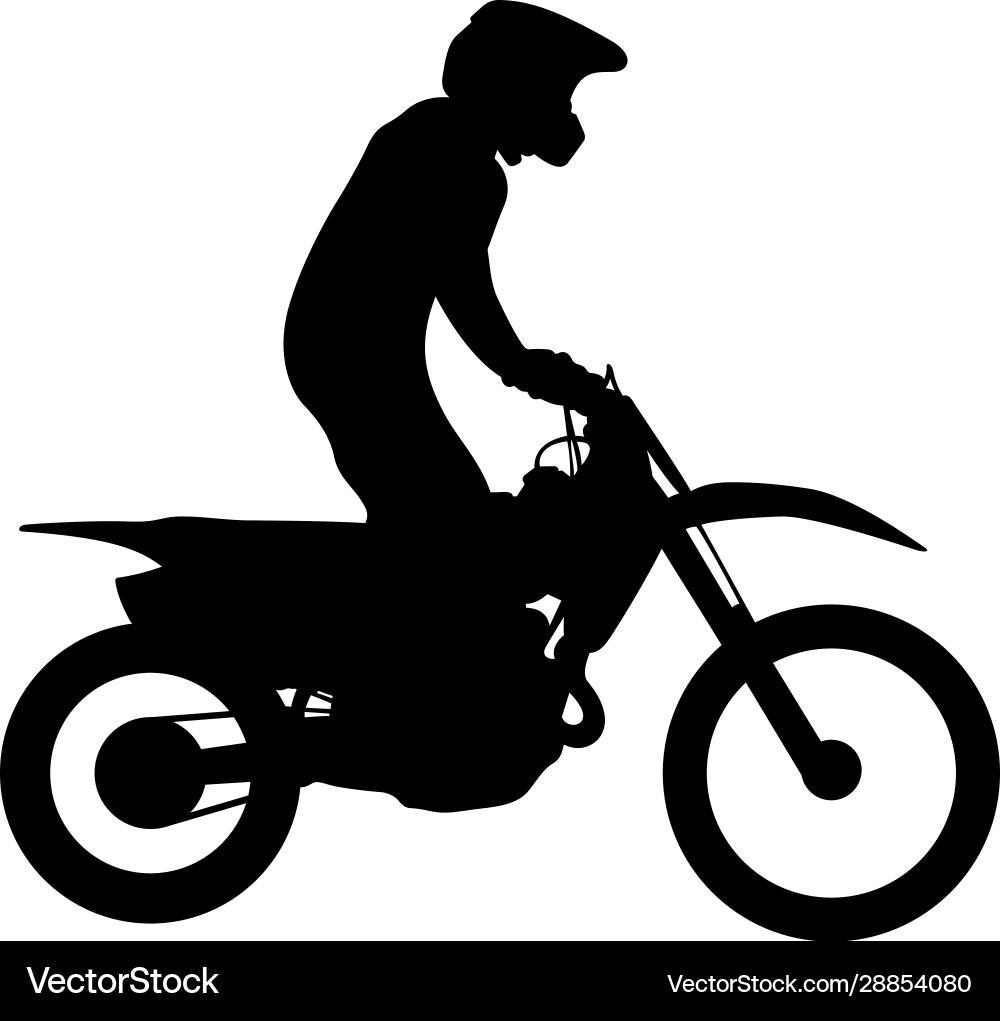 Enduro athlete on bike rides Royalty Free Vector Image