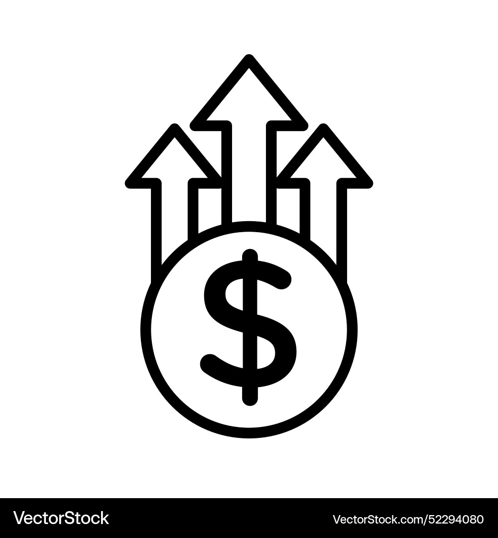 Money growing icon linear logo mark in black Vector Image