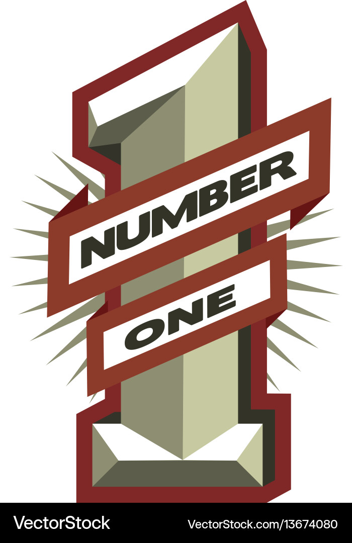 Number one leader winner symbol logo Royalty Free Vector