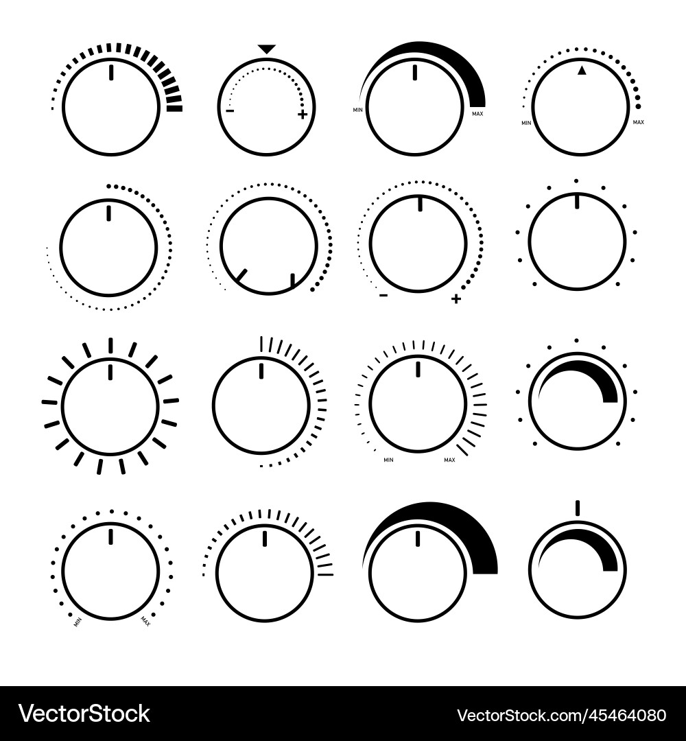 Round adjustment dial regulator knob volume Vector Image