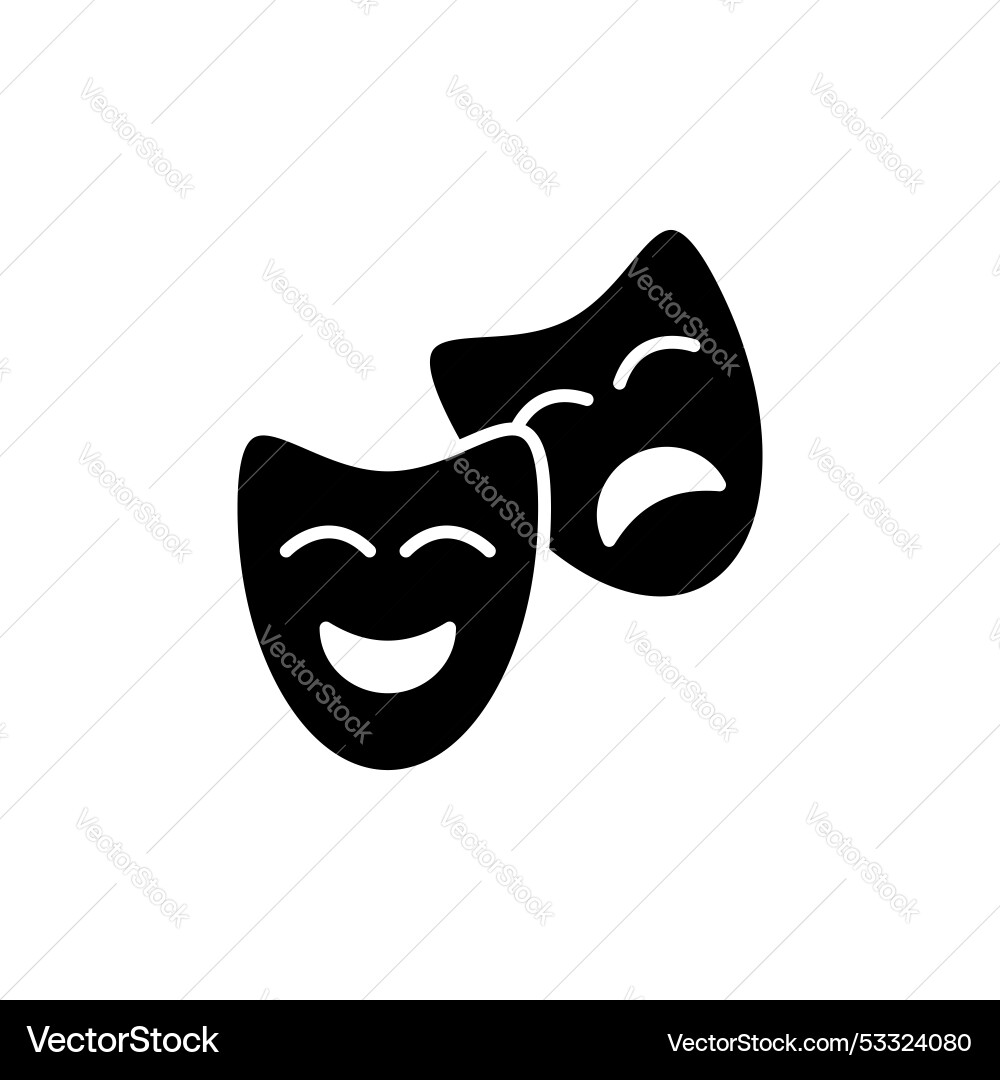 Theater masks icon isolated on white background Vector Image