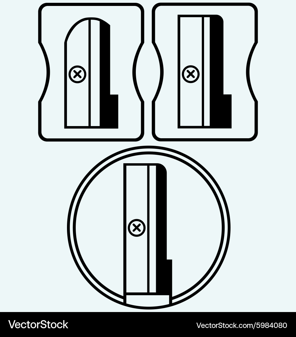 Three pencil sharpeners Royalty Free Vector Image