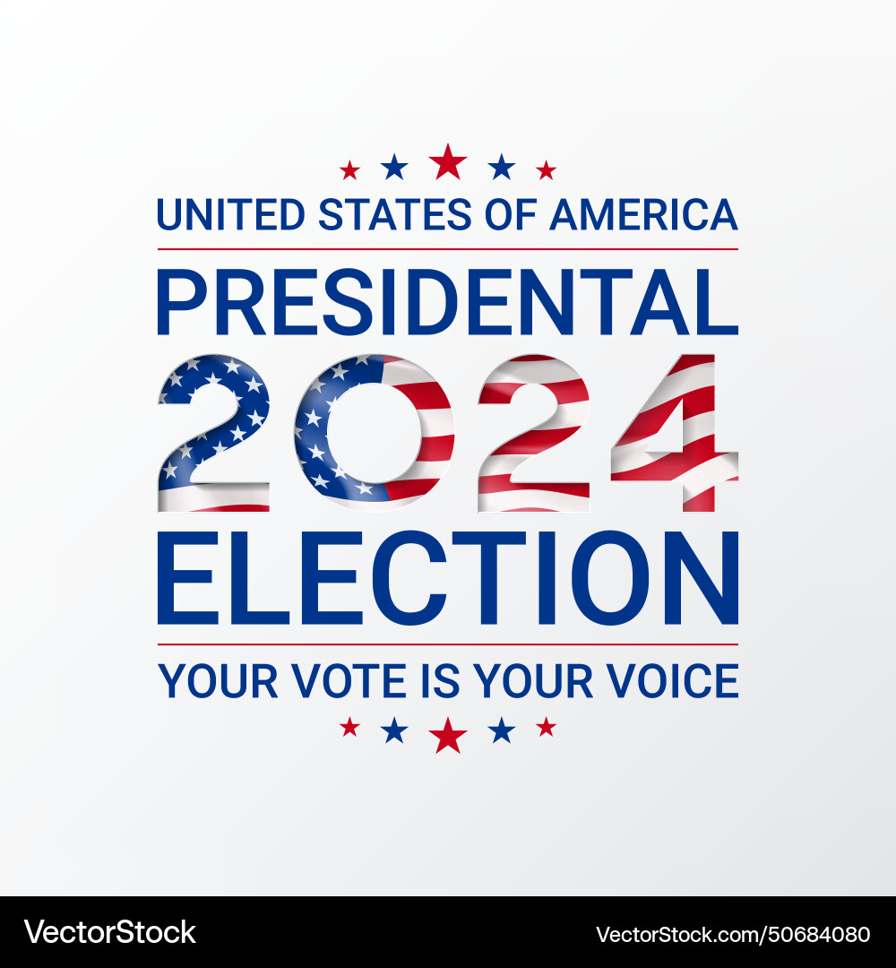 Us presidential election 2024 logo Royalty Free Vector Image