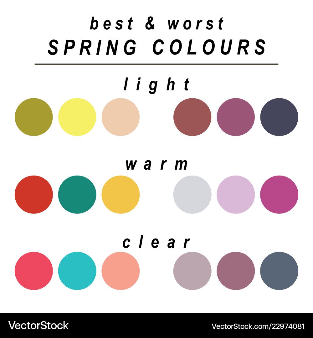 Best and worst colours for spring Royalty Free Vector Image