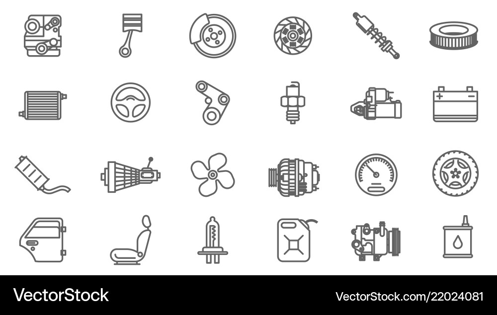 Car service and pars icon set Royalty Free Vector Image