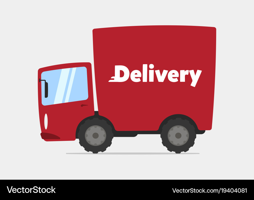 Cartoon delivery truck Royalty Free Vector Image