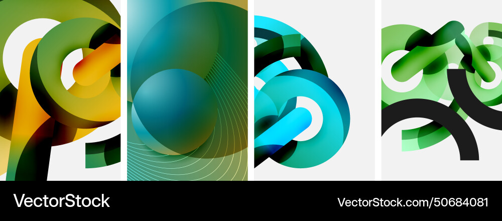 Circle geometric abstract posters Royalty Free Vector Image