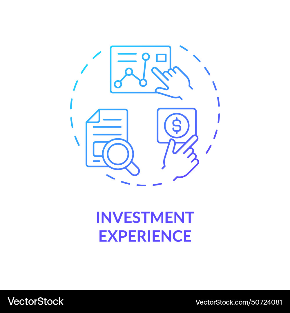Investment experience blue gradient concept icon Vector Image