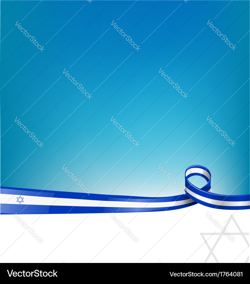 Israel Flag Ribbon Background Royalty Free Vector Image