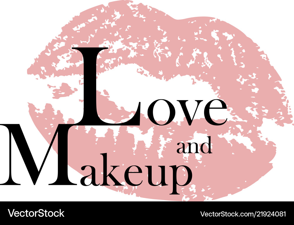 Love & Makeup Kiss Royalty Free Vector Image