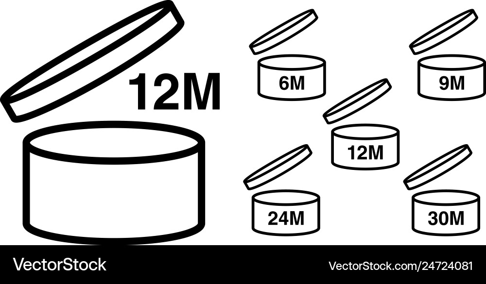 PAO Symbol - Months After Opening Royalty Free Vector Image